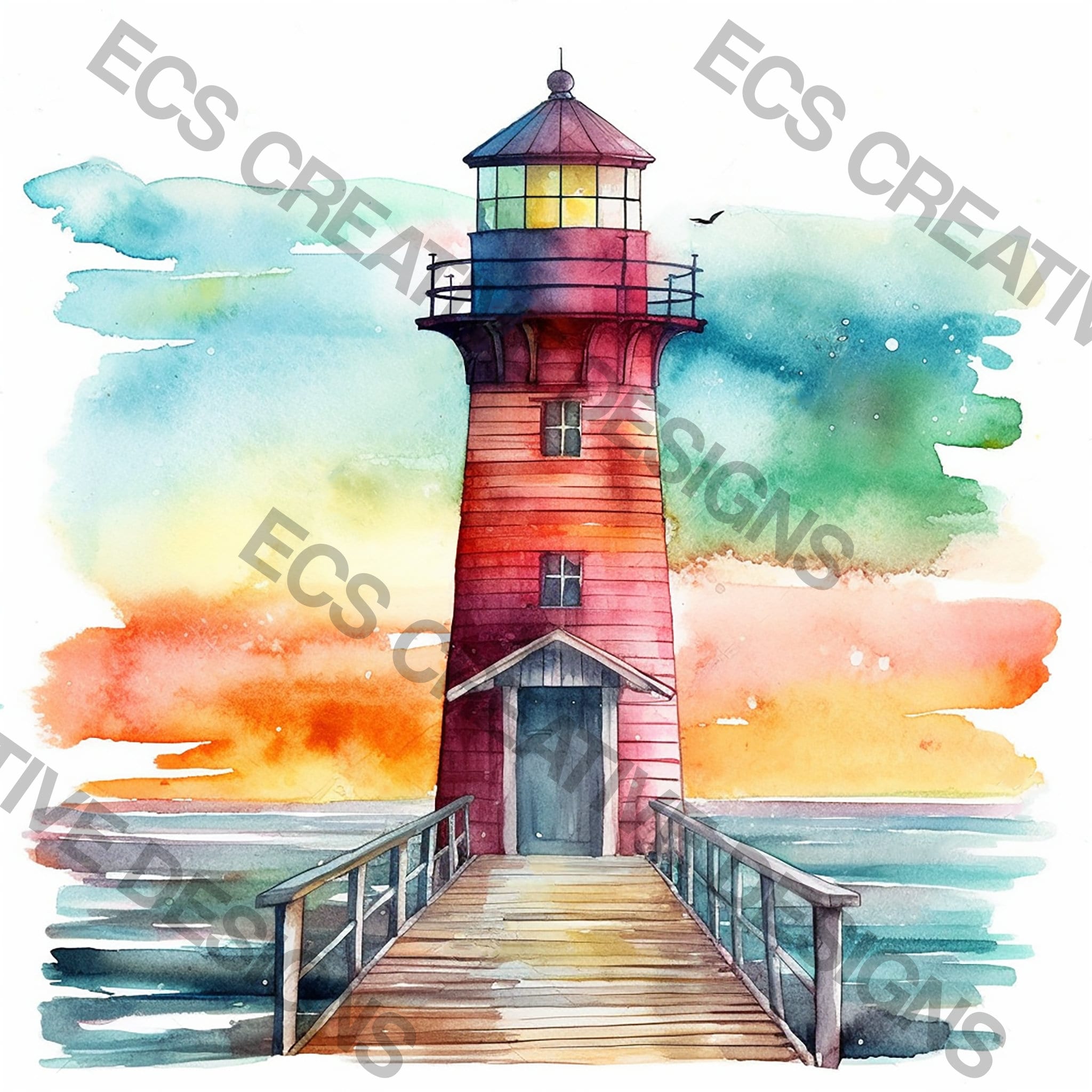 Lighthouse Watercolor Clipart Bundle for Commercial Usepng - Etsy