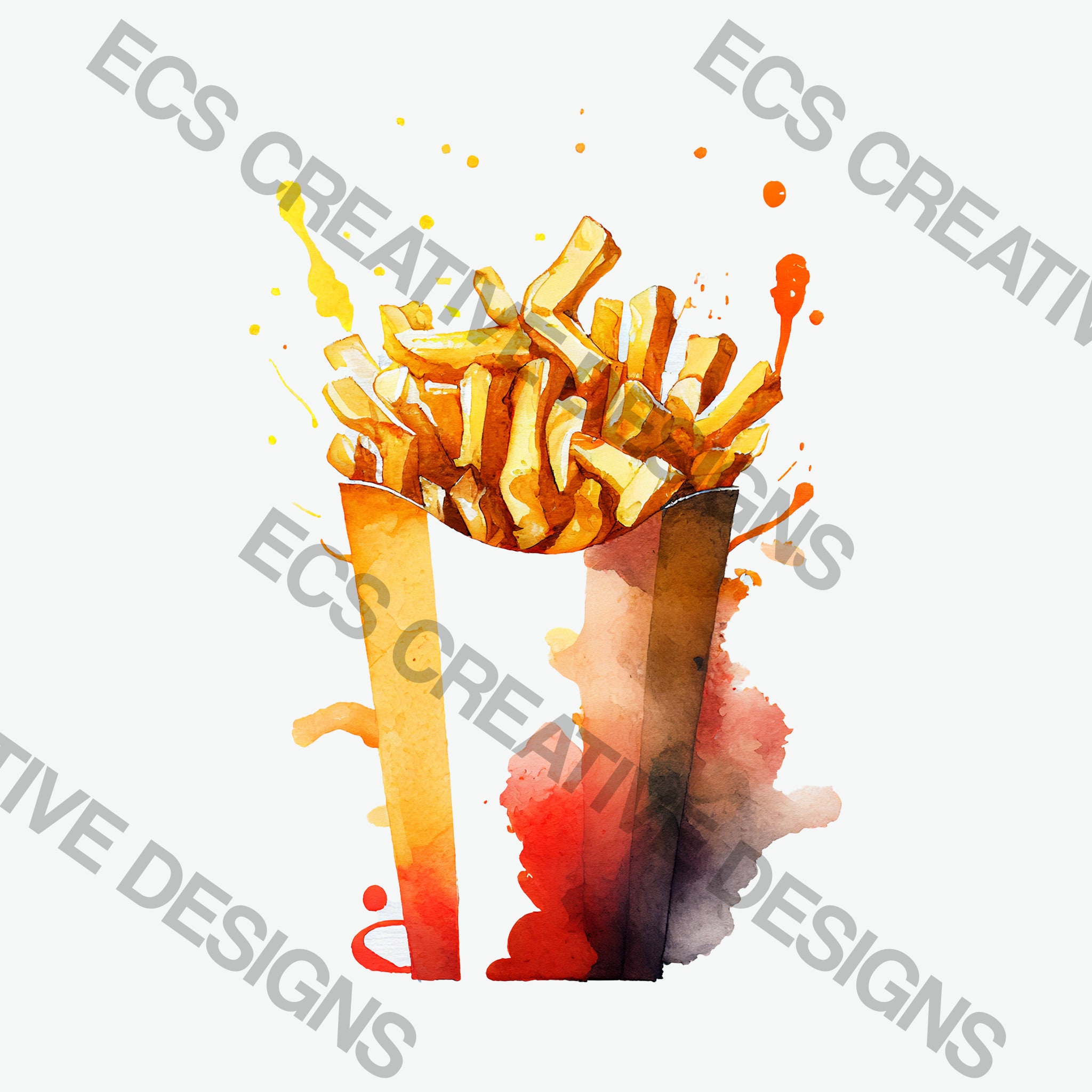 Fast Food Watercolor Clipart Bundle, Digital Download, Commercial Use ...