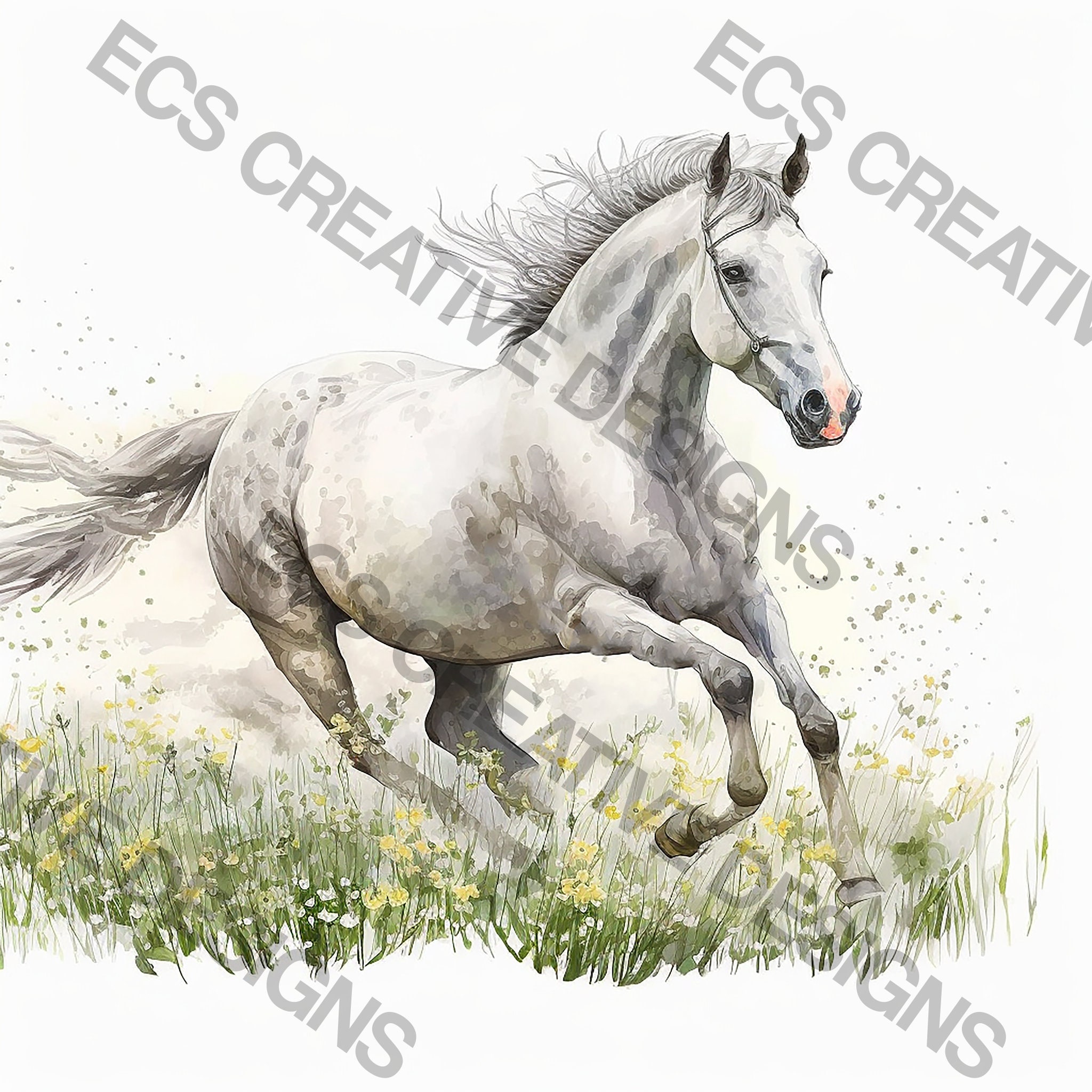 Horse Watercolor Clipart Bundle, Digital Download, Commercial Use, 300 ...