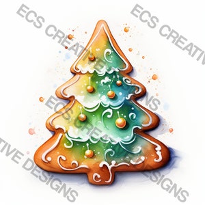 Christmas Cookie Watercolor Clipart Bundle, Instant Digital Download ...