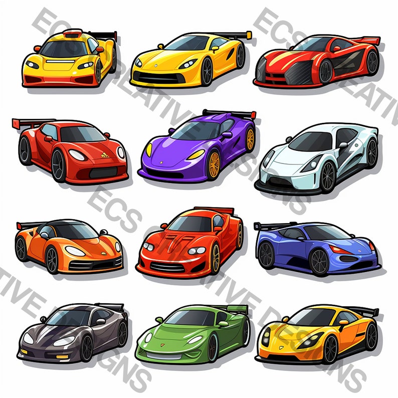 Race Car 51 PNG Clipart Bundle, Instant Digital Download, High Quality ...