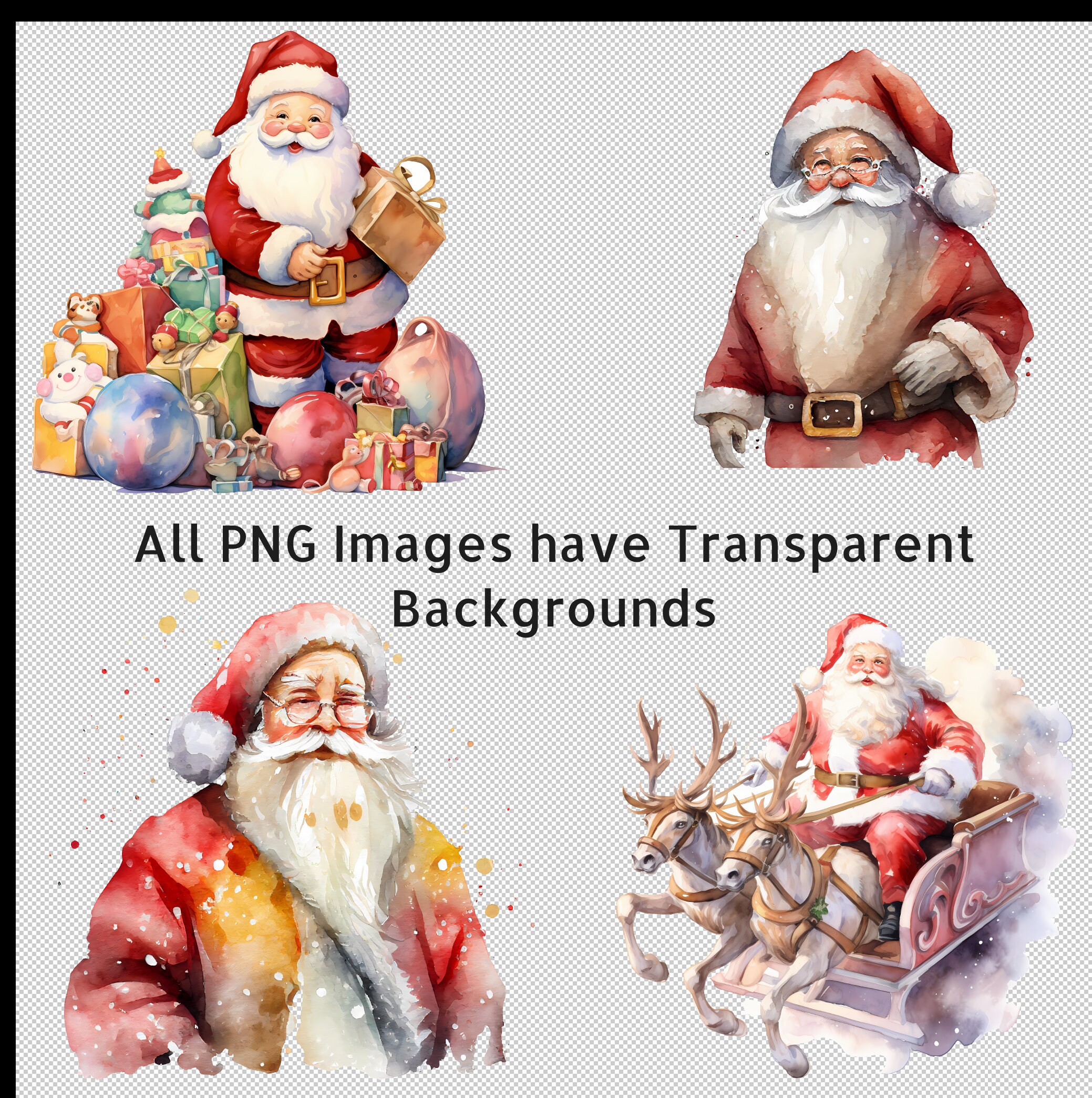 Santa Claus Clipart Bundle, Digital Download for Commercial Use ...