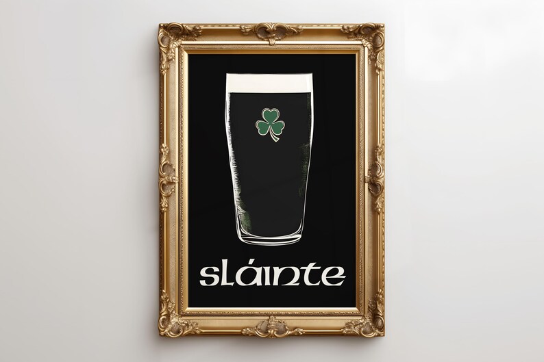 Slainte Wall Art, Printable Irish Wall Art, Retro Fun Irish Drinking ...