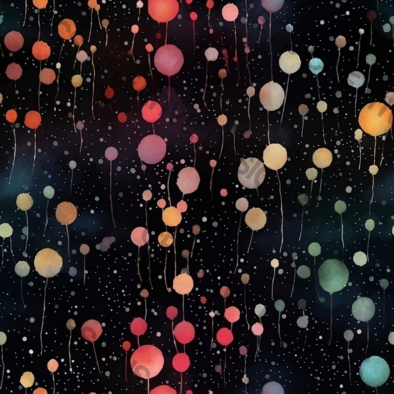 Watercolor Bubbles Digital Paper, Seamless Pattern, Commercial Use ...