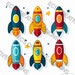 Spaceship 36 PNG Clipart Bundle, Instant Digital Download, High Quality ...