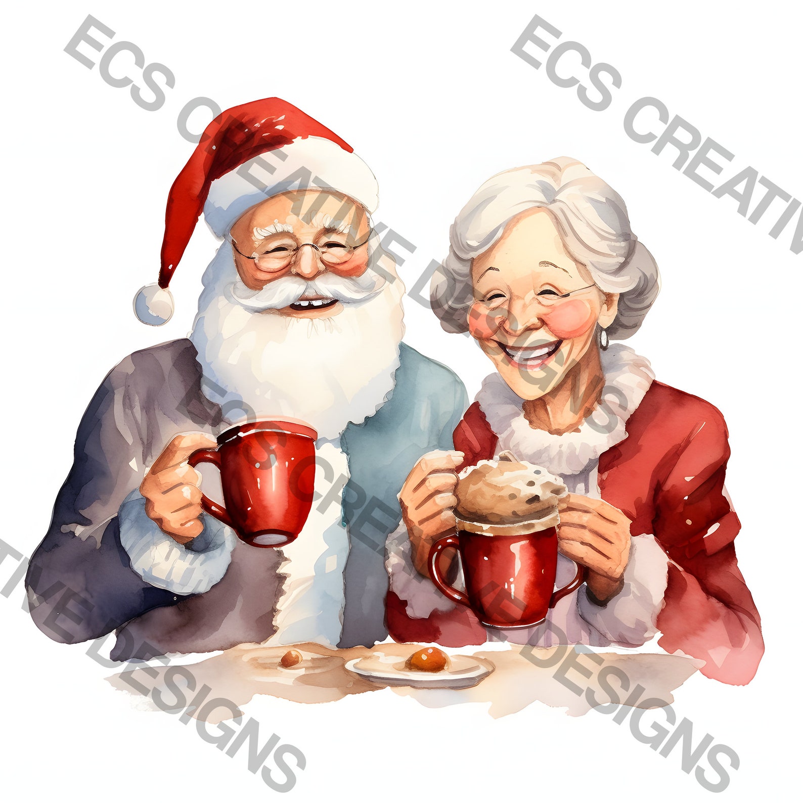 Santa & Mrs Claus Clipart Bundle, Digital Download for Commercial Use ...