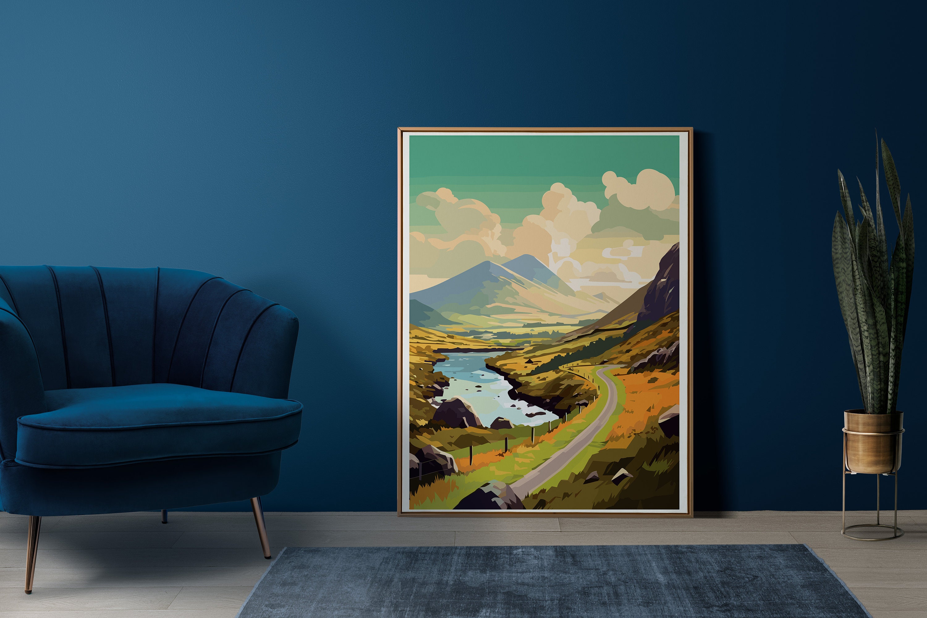 The Ring of Kerry Retro Travel Poster, Ireland, Summer Landscape ...