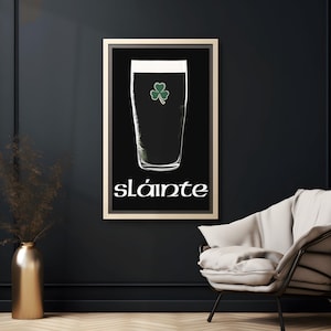 Slainte Wall Art, Printable Irish Wall Art, Retro Fun Irish Drinking ...