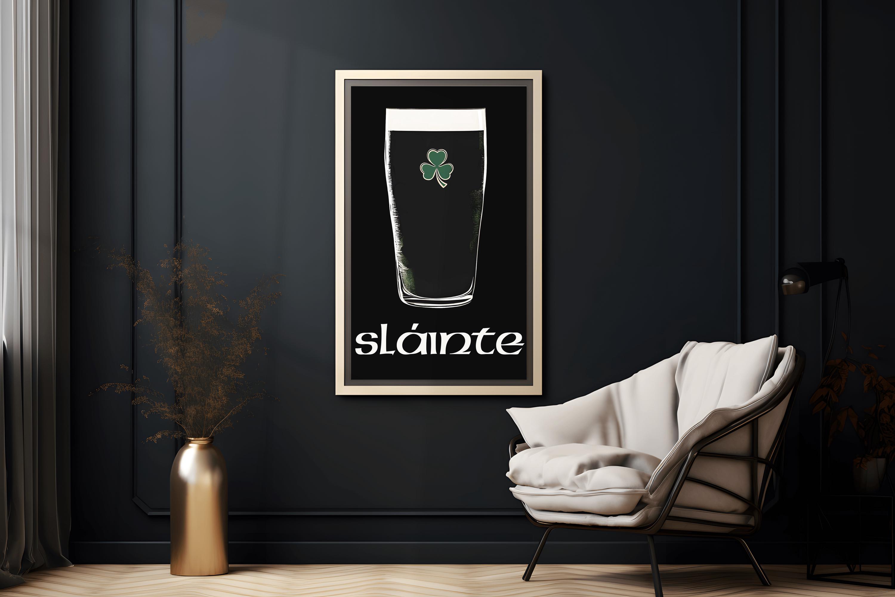 Slainte Wall Art, Printable Irish Wall Art, Retro Fun Irish Drinking ...