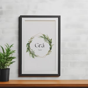 Grá Irish Prints, 3 Designs Included, Love Poster, Irish Wall Decor ...