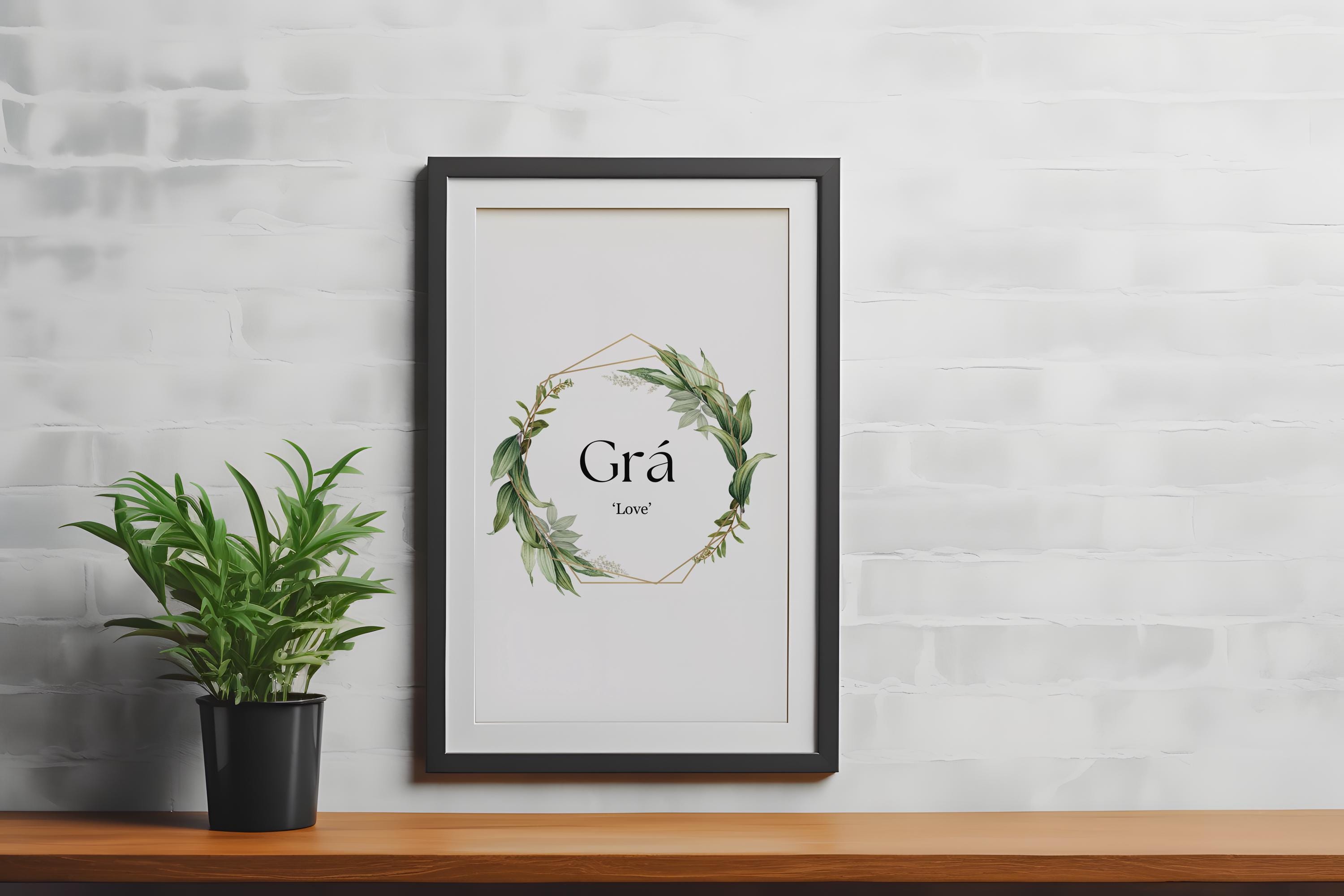 Grá Irish Prints, 3 Designs Included, Love Poster, Irish Wall Decor ...