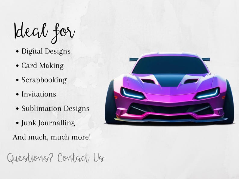 48 Supercar PNG Clipart Bundle, Fun Cartoon Designs of Racing, Muscle ...