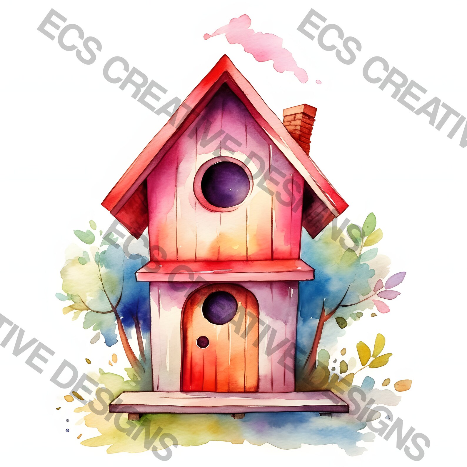 Watercolor Birdhouse Clipart Bundle Instant Digital Download - Etsy