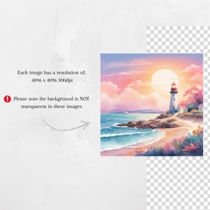 26 Pastel Beach Watercolor Clipart Bundle, Summer Backgrounds, 300dpi ...
