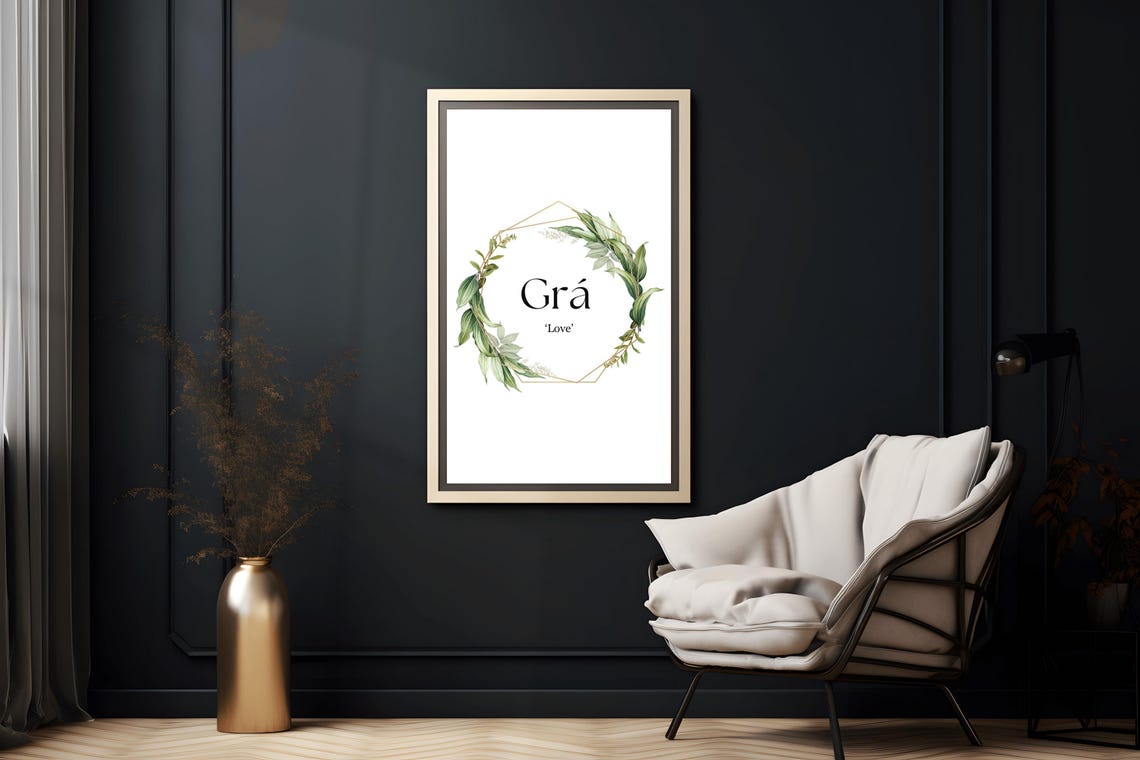 Grá Irish Prints, 3 Designs Included, Love Poster, Irish Wall Decor ...