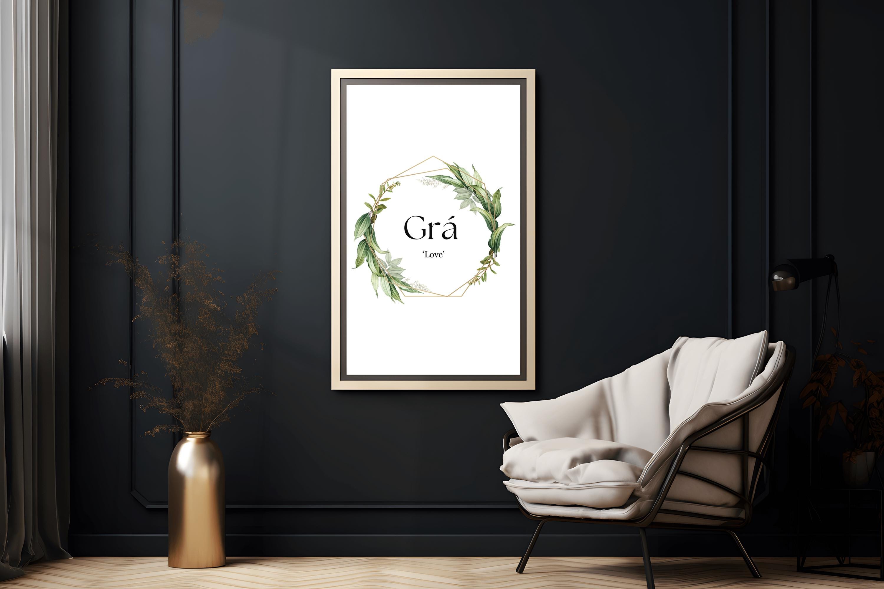 Grá Irish Prints, 3 Designs Included, Love Poster, Irish Wall Decor ...