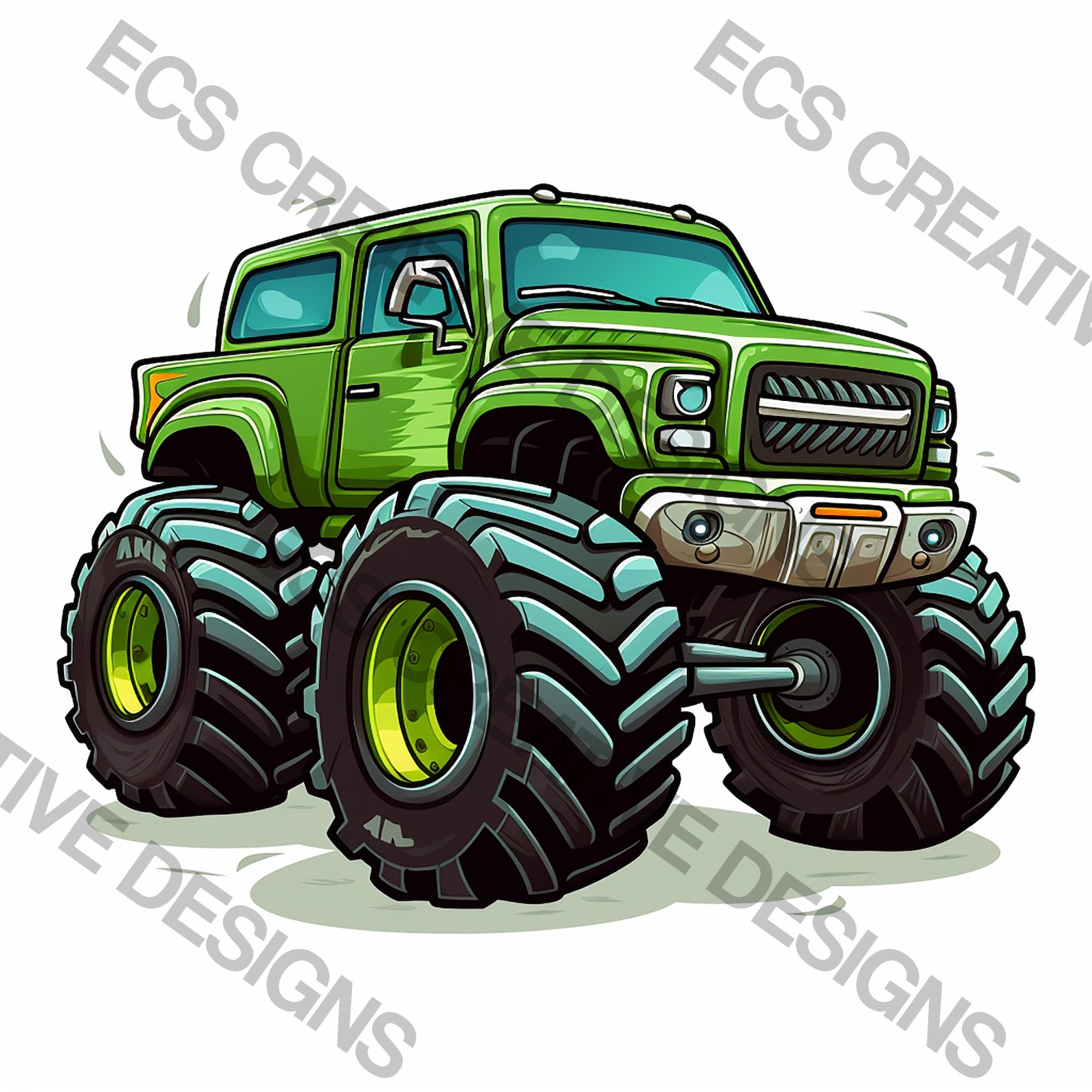 Monster Truck 49 PNG Clipart Bundle, Instant Digital Download, High ...