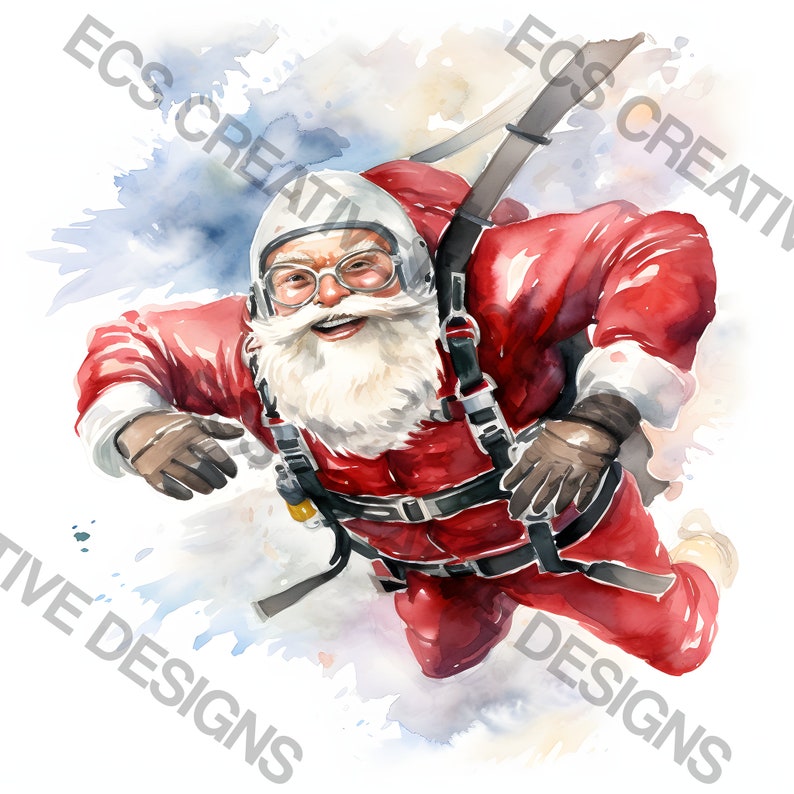 Santa Claus Vacation Clipart PNG Bundle, Digital Download for ...