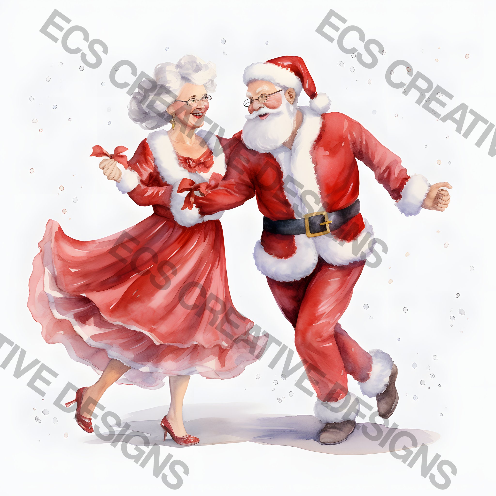 Santa & Mrs Claus Clipart Bundle, Digital Download for Commercial Use ...