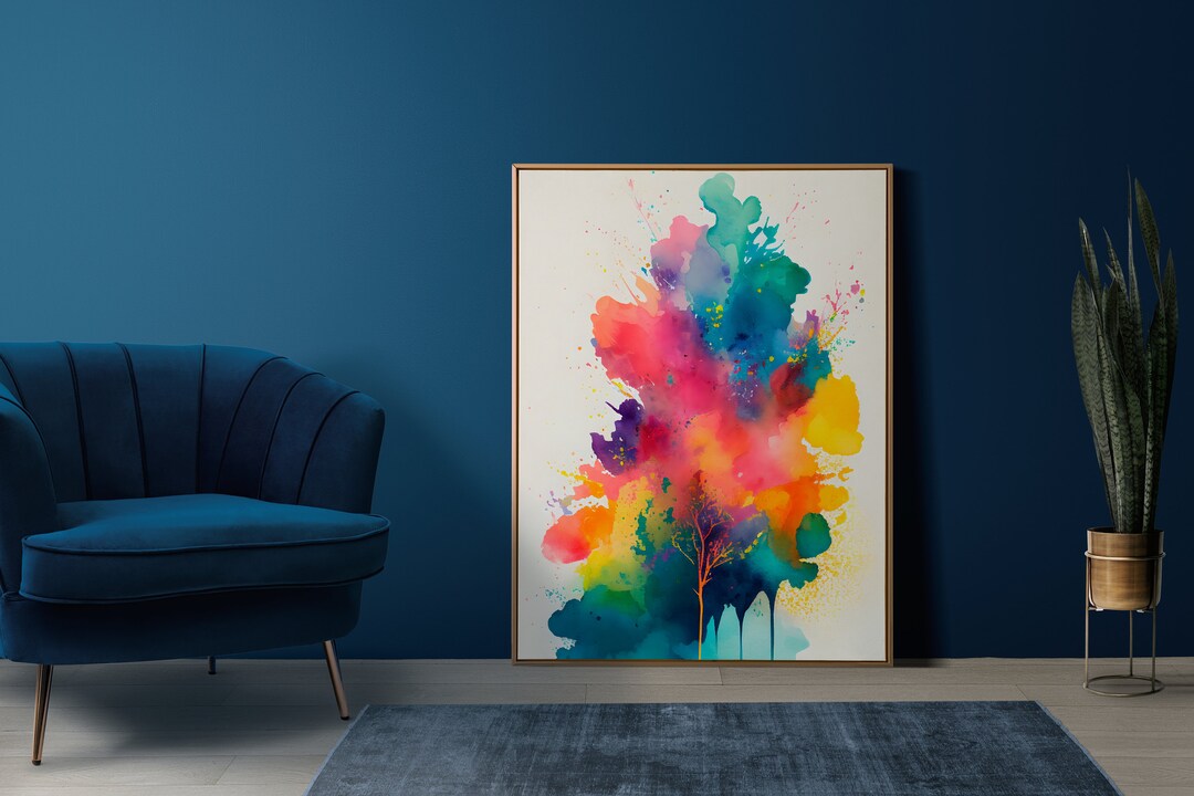 Watercolor Tree, Color Splash, Wall Art Print, Watercolor Print ...