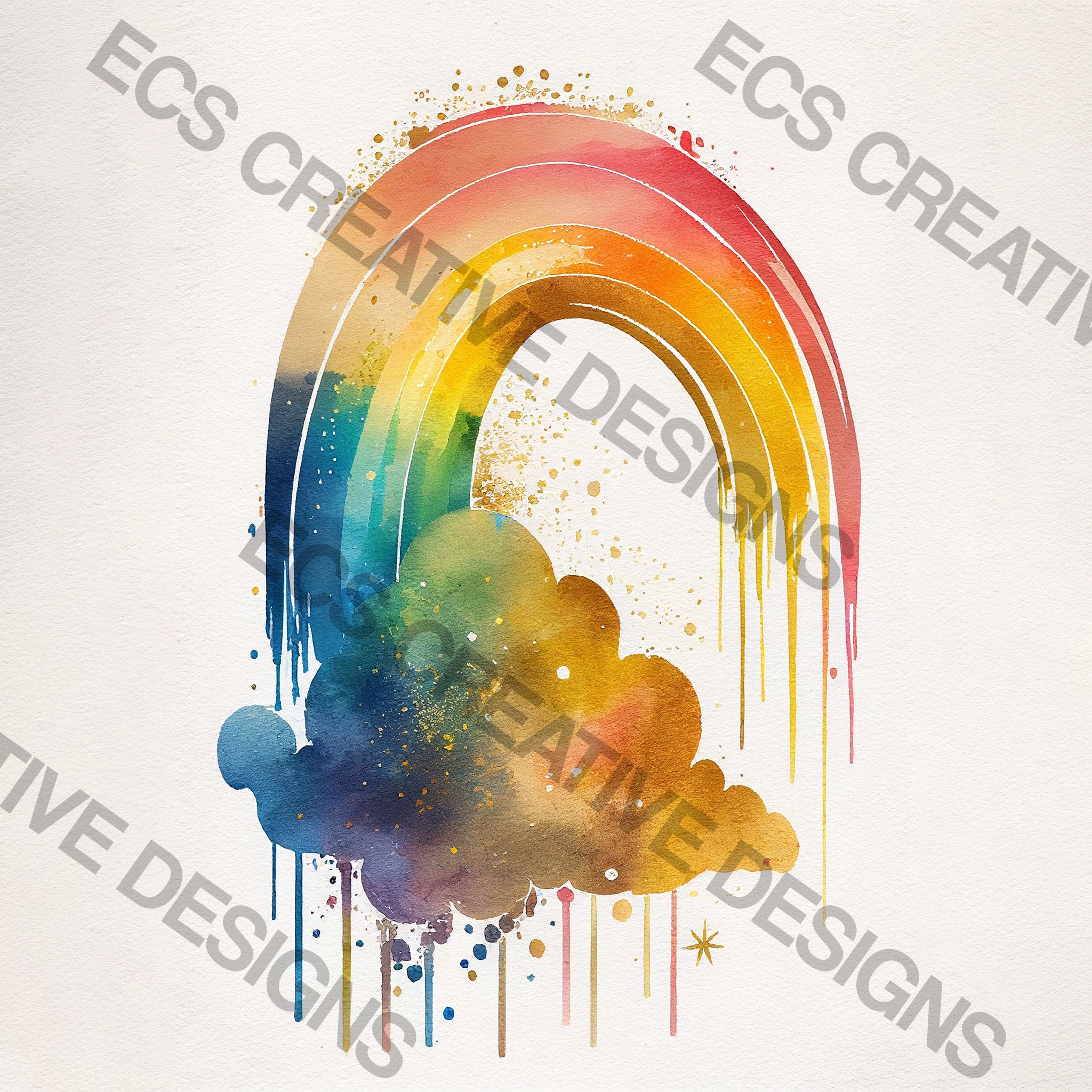 Watercolor Rainbow Clipart Bundle High Quality 300 DPI PNG - Etsy