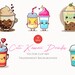Cute Kawaii Drinks Clipart Set, Digital Download, Printable SVG & PNG ...