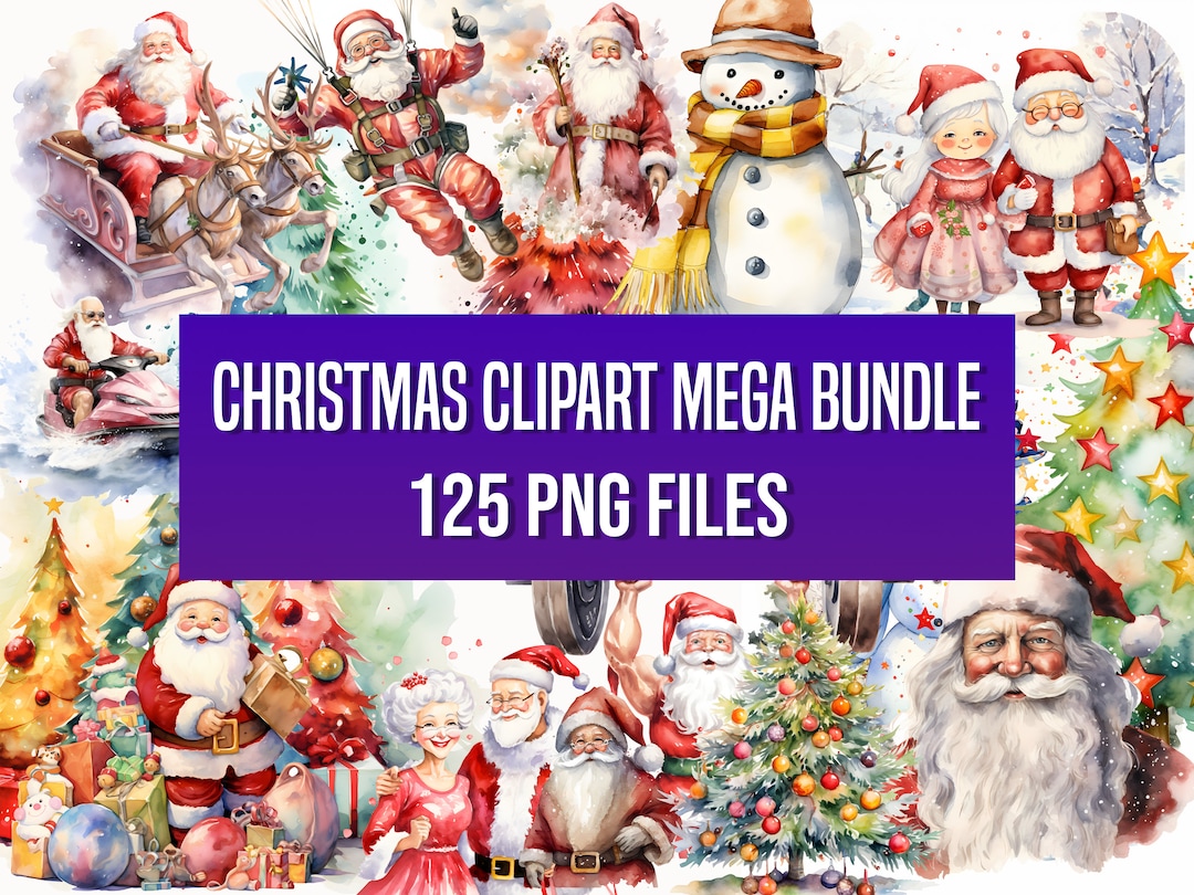 Mega Christmas Clipart Bundle, Instant Digital Download, 125 High ...