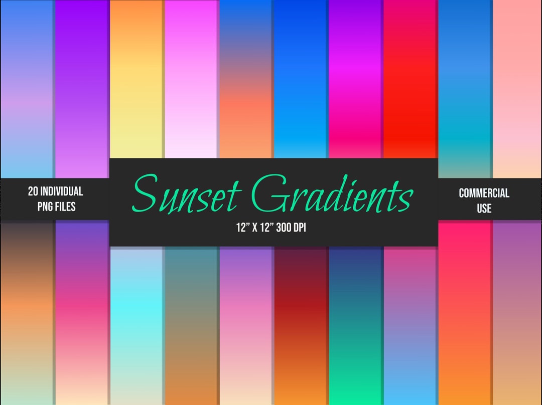 Sunset Gradient Digital Paper Bundle, Instant Digital Download ...