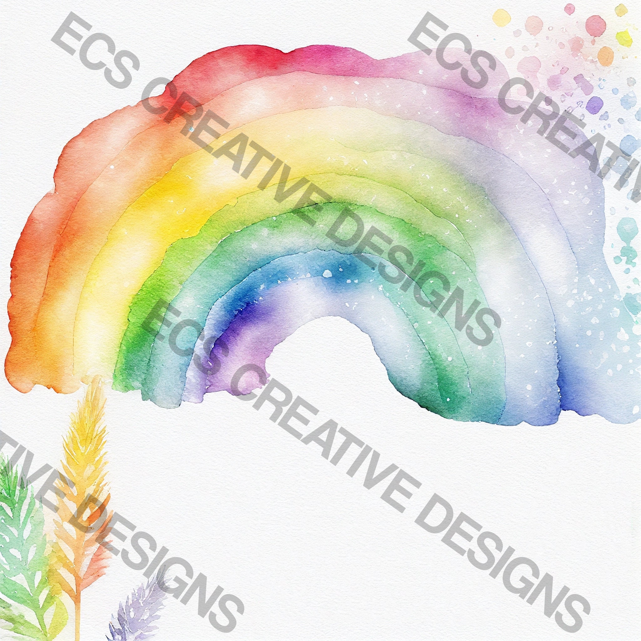 Watercolor Rainbow Clipart Bundle High Quality 300 DPI PNG - Etsy