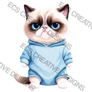 26 Grumpy Cats Dressed up PNG Clipart Bundle, Fun Designs of Cute ...