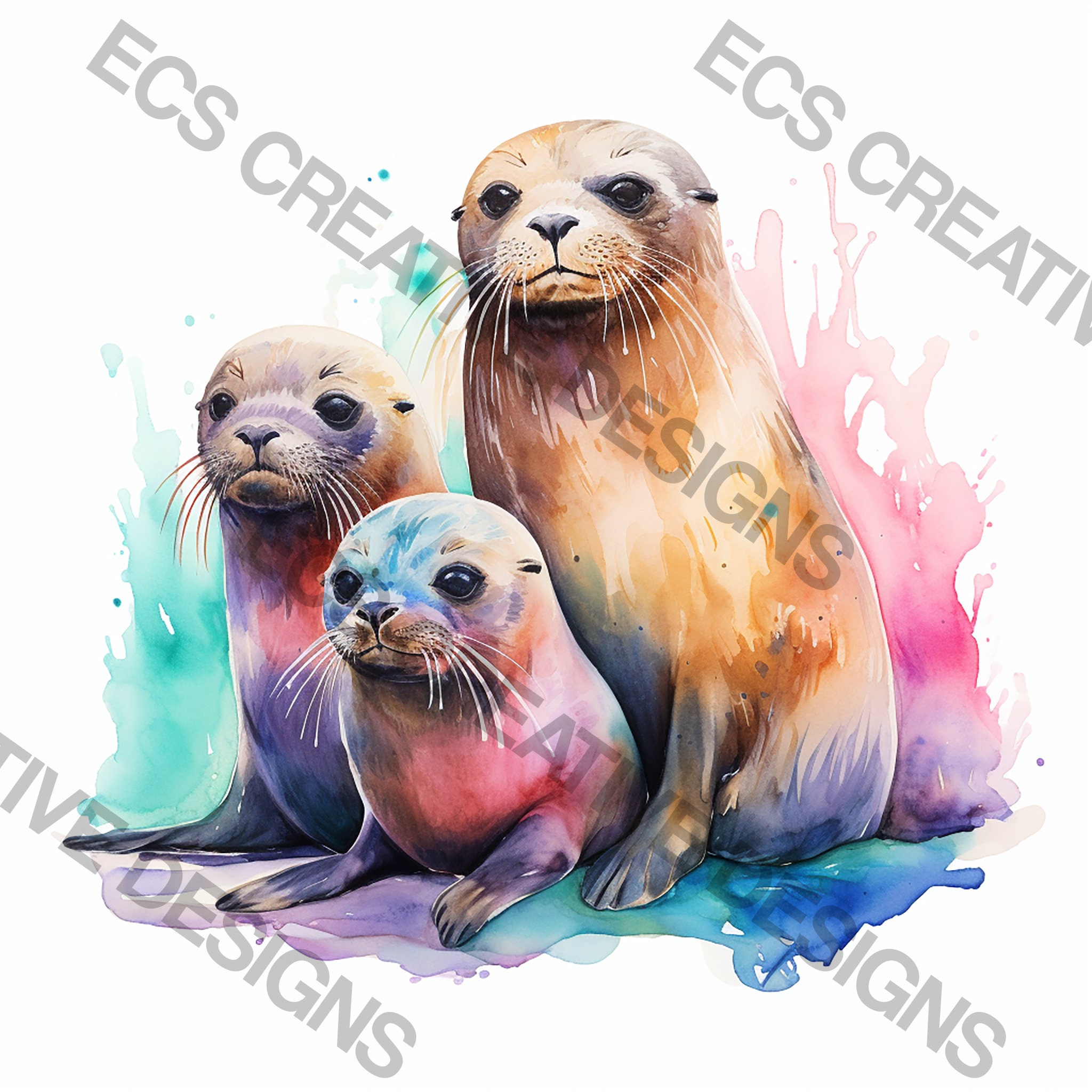 Watercolor Sealife Clipart Bundle, Instant Digital Download, 28 High ...