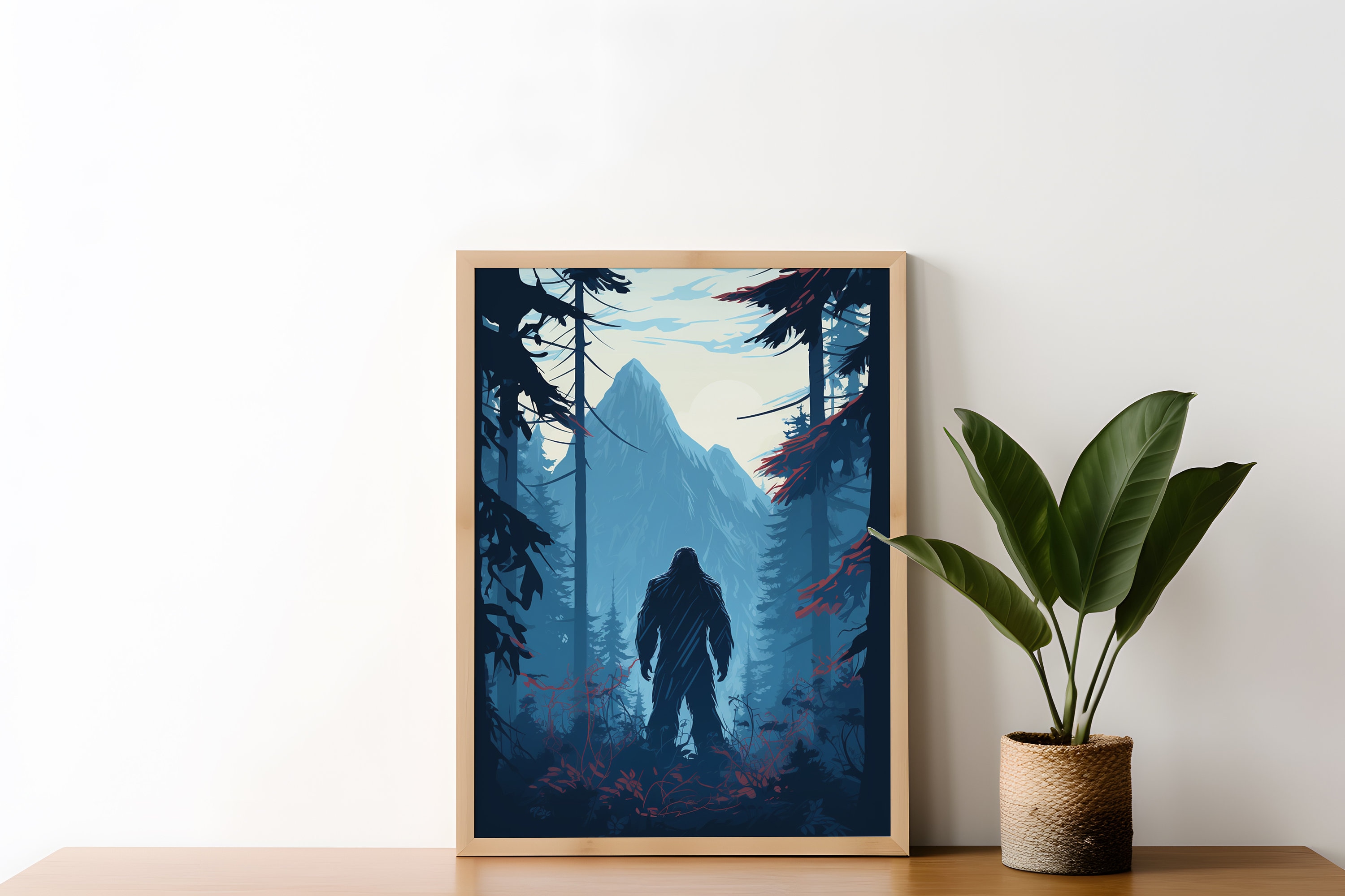 Eerie Bigfoot Digital Wall Art, Instant Digital Download, Sasquatch ...