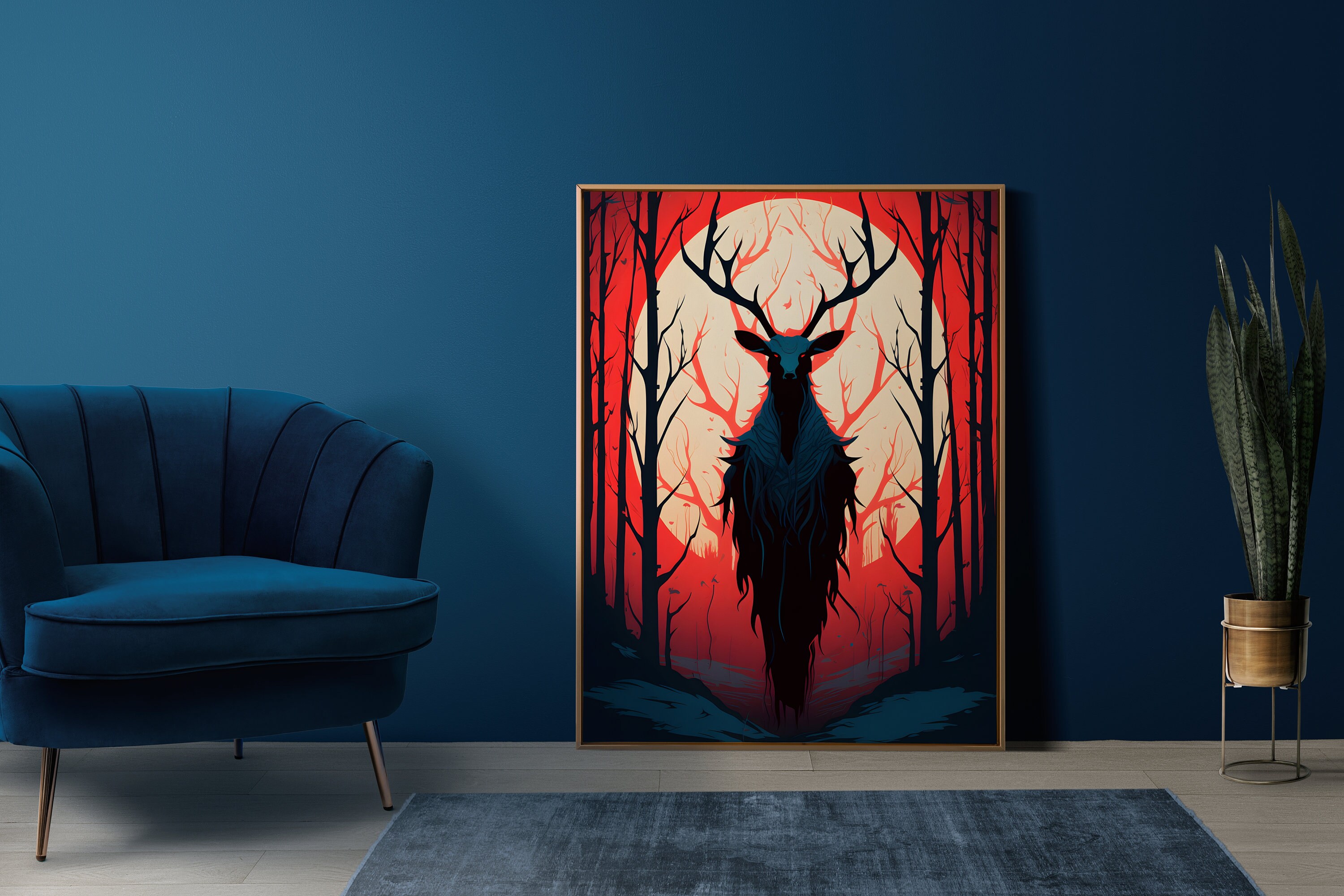 Wendigo Blood Moon, Printable Halloween Wall Art, Downloadable Print ...