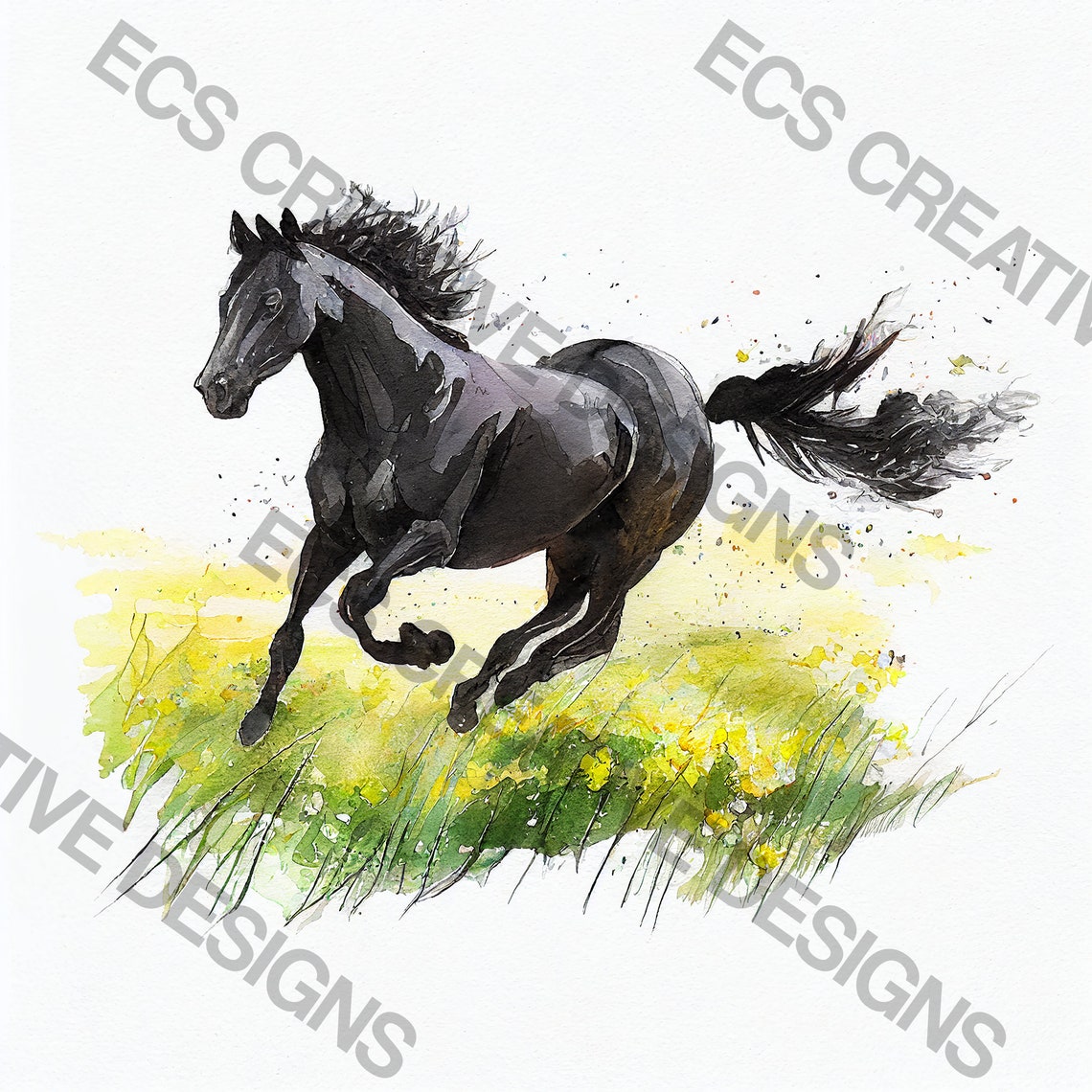 Horse Watercolor Clipart Bundle, Digital Download, Commercial Use, 300 ...