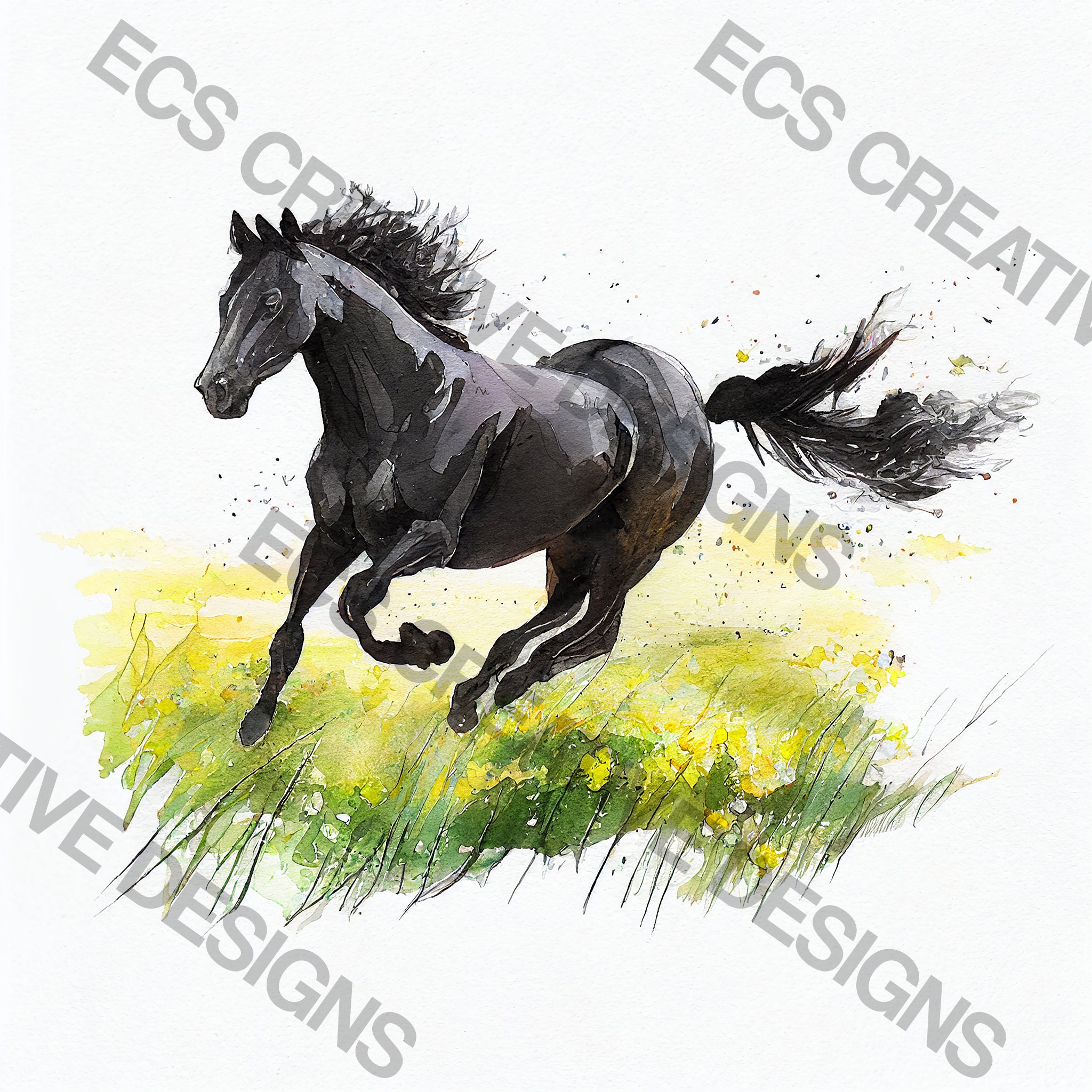 Horse Watercolor Clipart Bundle, Digital Download, Commercial Use, 300 ...