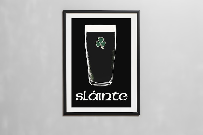 Slainte Wall Art, Printable Irish Wall Art, Retro Fun Irish Drinking ...