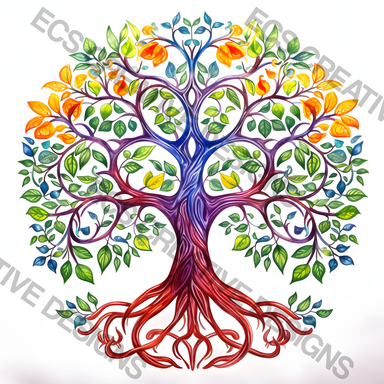 Watercolor Tree of Life Clipart Bundle Instant Digital - Etsy