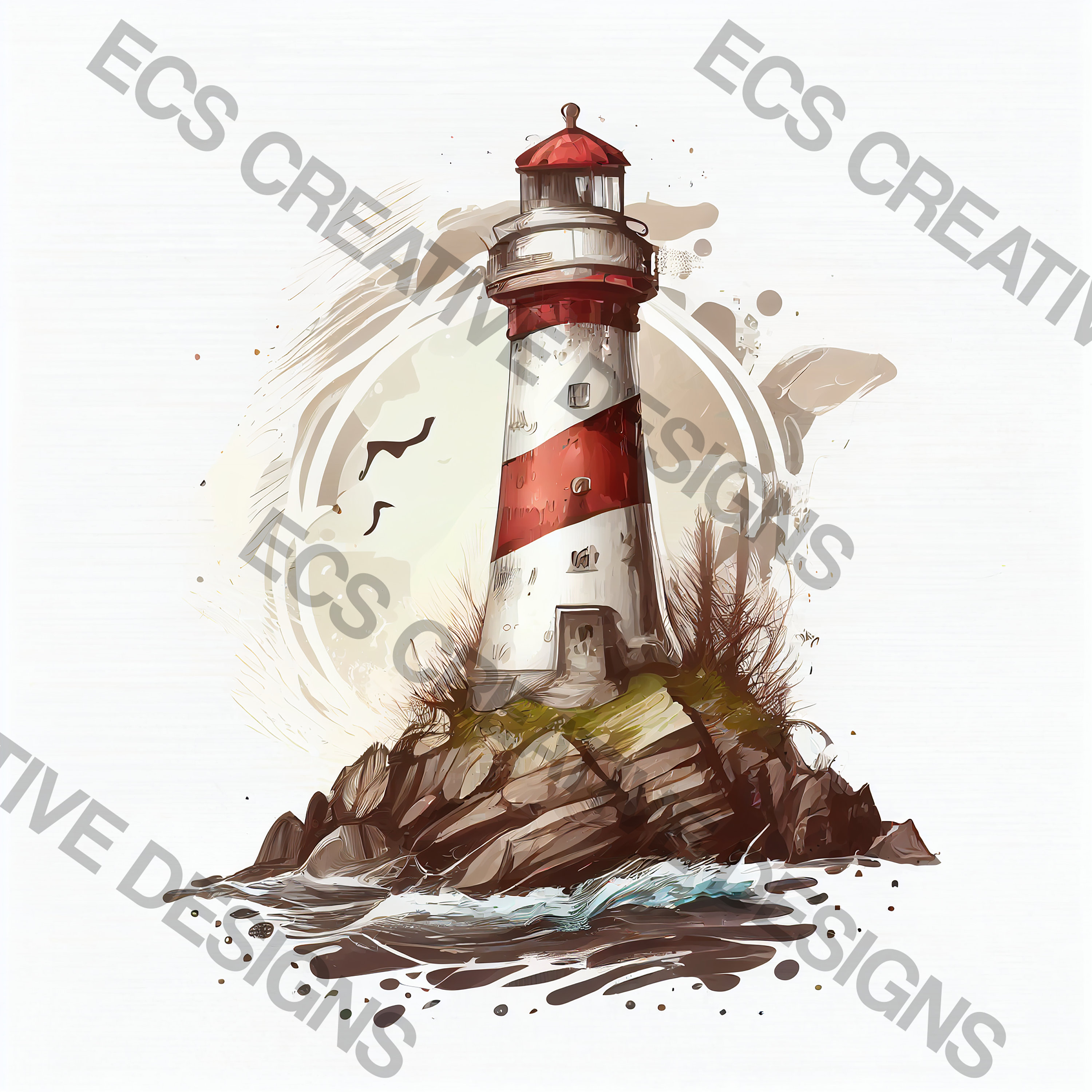 Lighthouse Vector Style Clipart PNG Bundle, Transparent Backgrounds ...