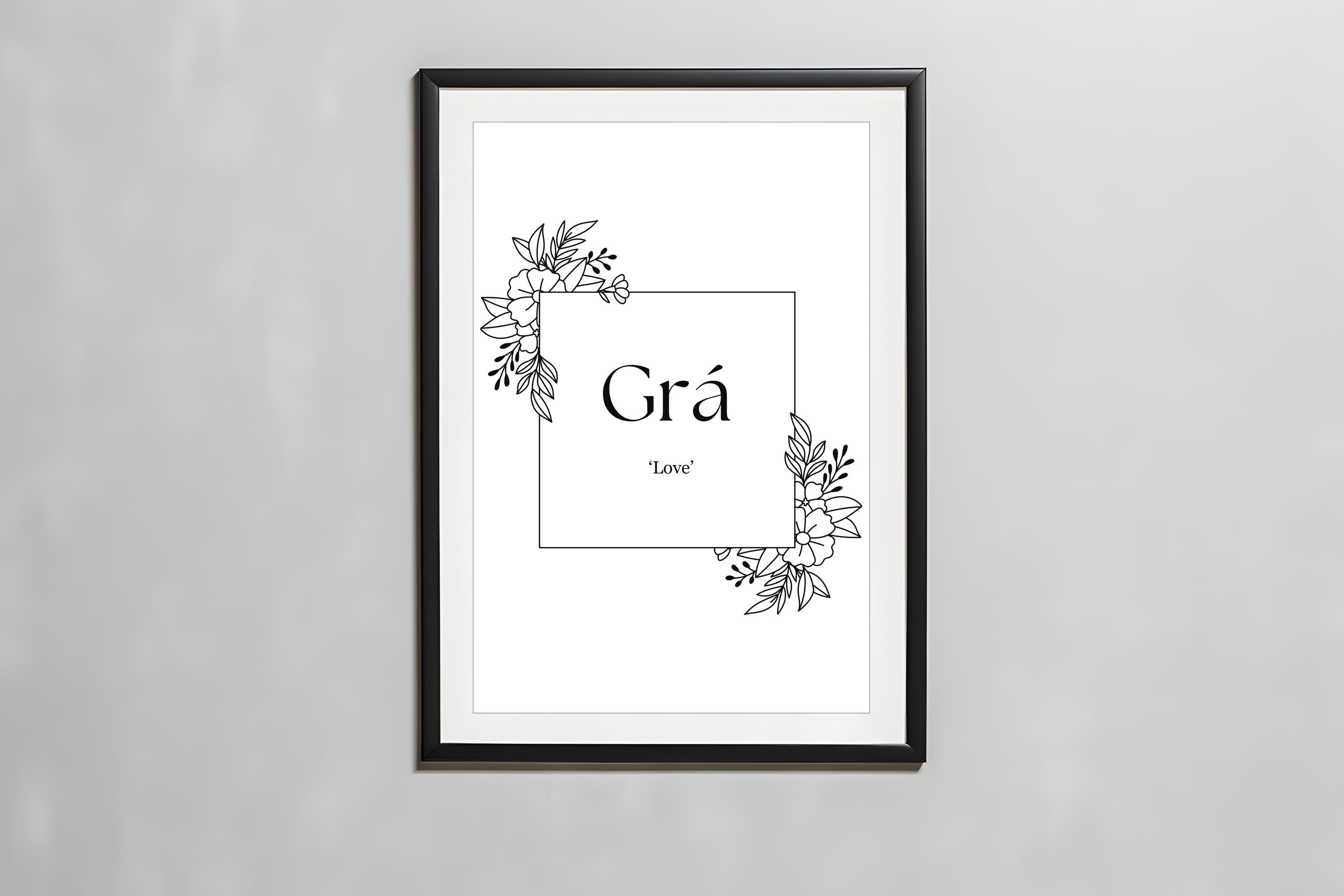 Grá Irish Prints, 3 Designs Included, Love Poster, Irish Wall Decor ...