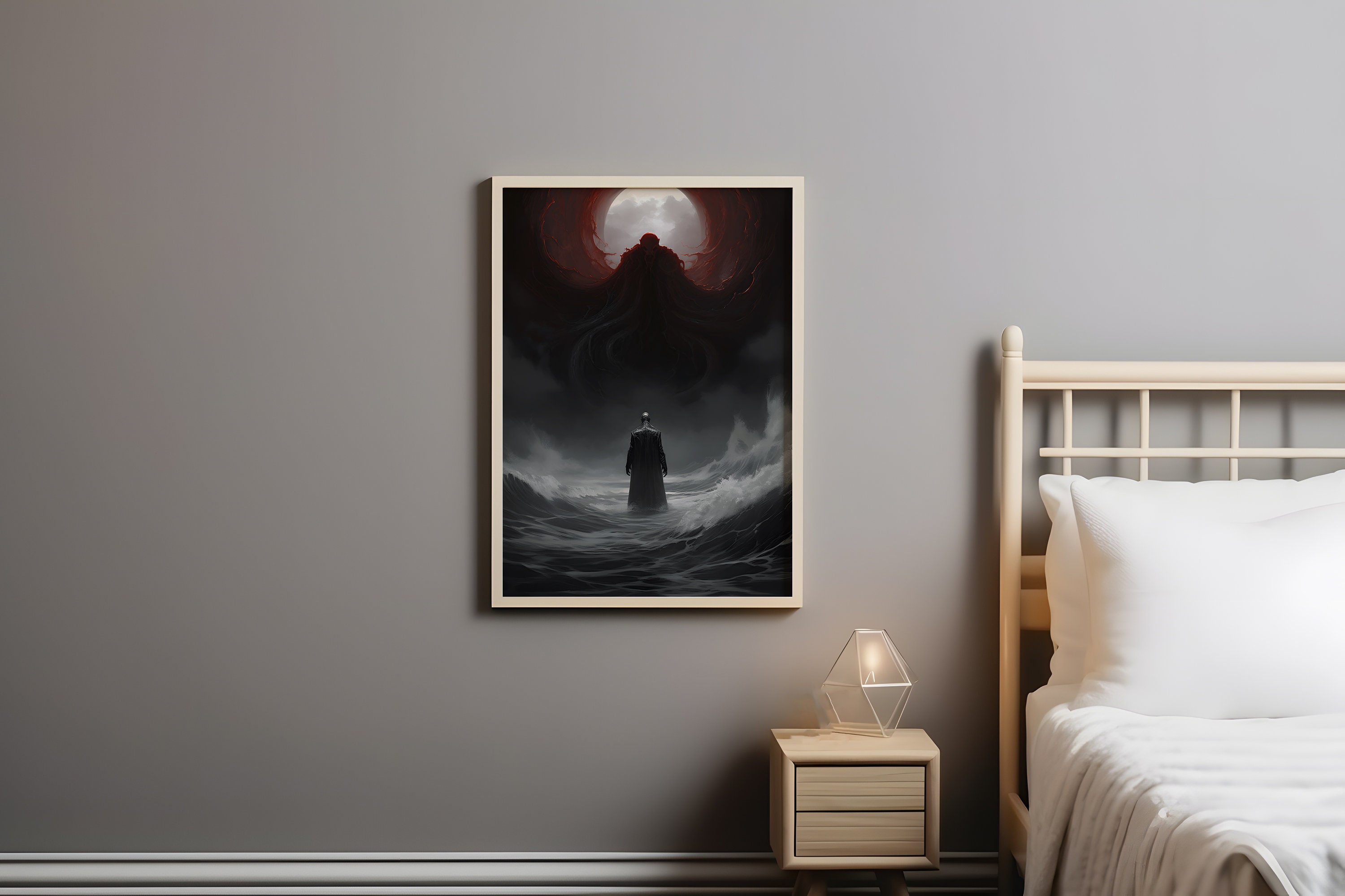 Printable Blood Moon Scene Print Creepy Scene Painting - Etsy