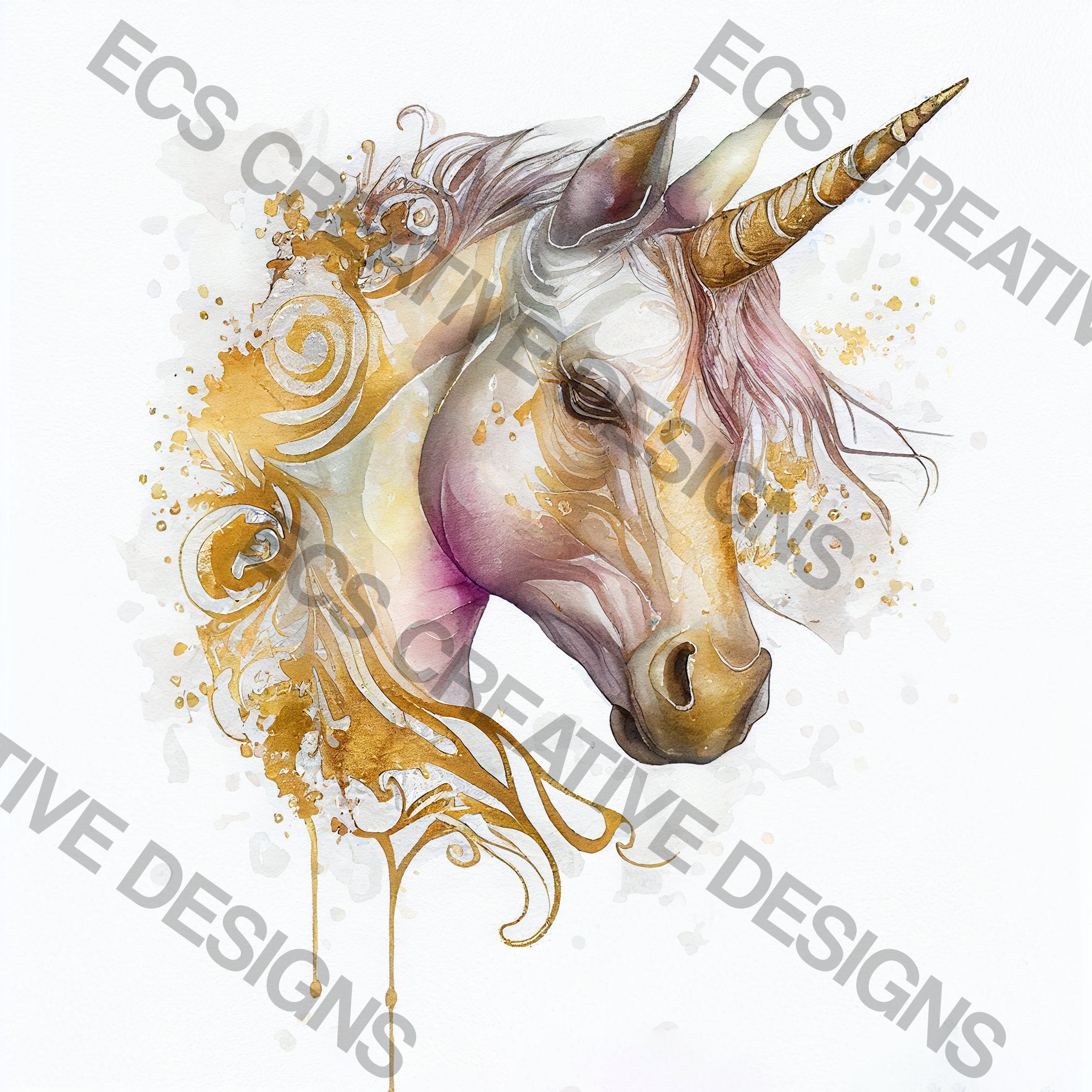 Unicorn Watercolor Clipart Bundle, Transparent Backgrounds,digital ...
