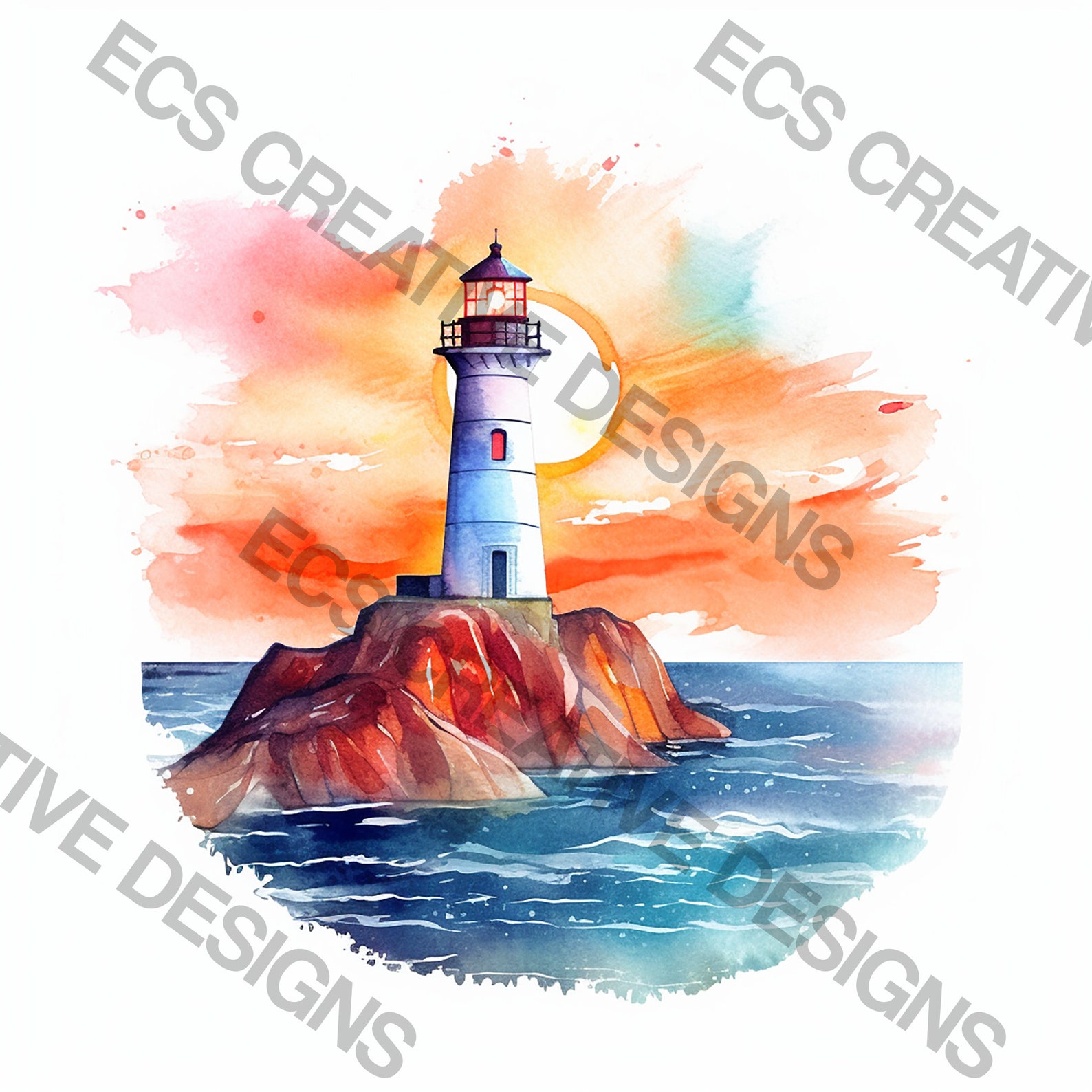 Lighthouse Watercolor Clipart Bundle for Commercial Usepng - Etsy