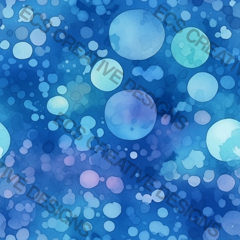 Watercolor Bubbles Digital Paper, Seamless Pattern, Commercial Use ...