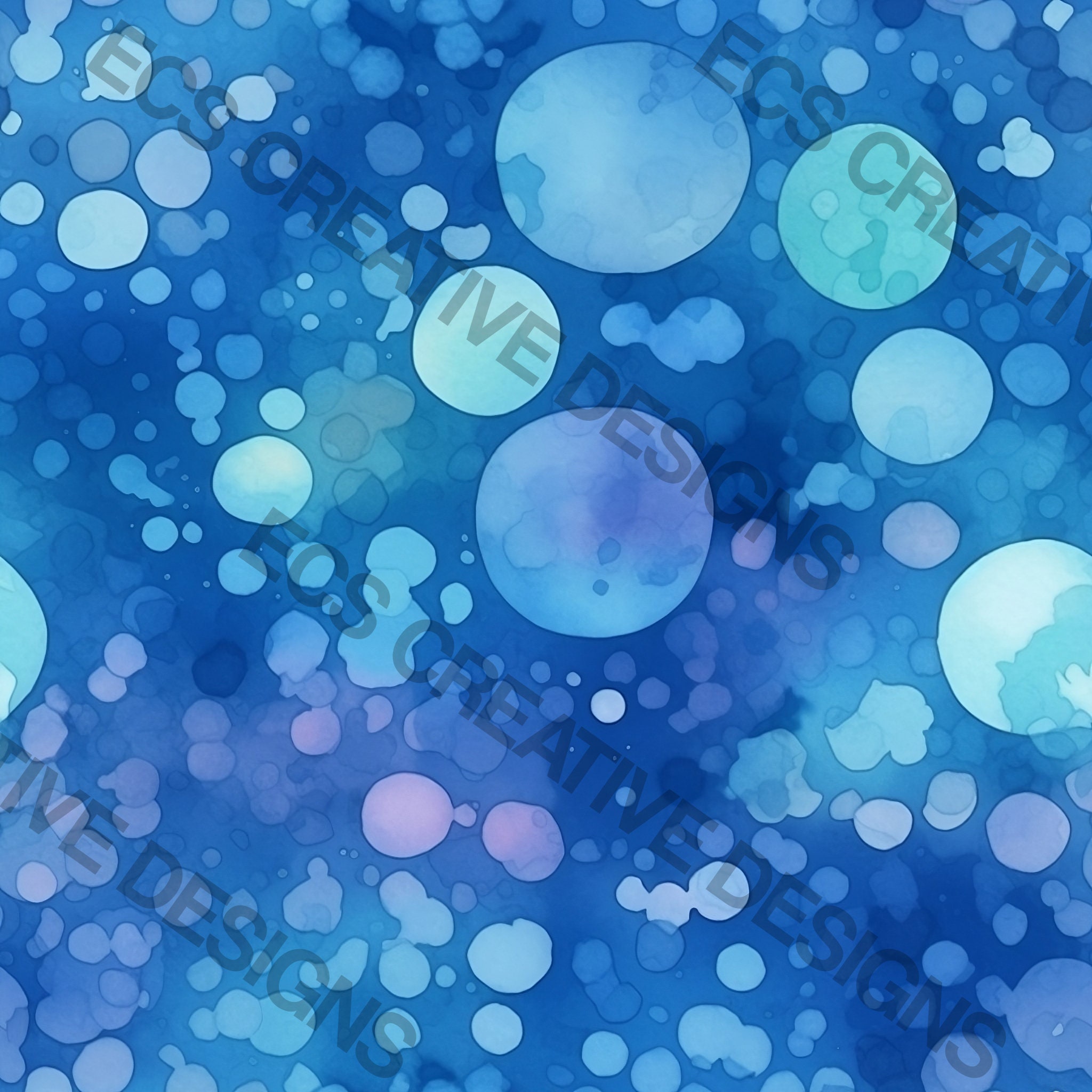 Watercolor Bubbles Digital Paper, Seamless Pattern, Commercial Use ...