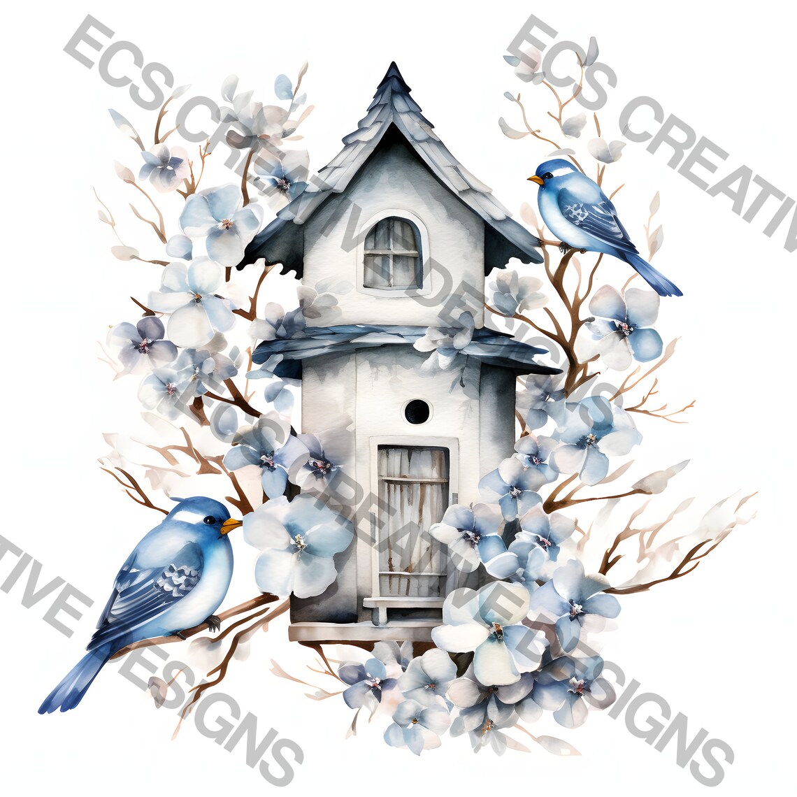 Watercolor Birdhouse Clipart Bundle Instant Digital Download - Etsy