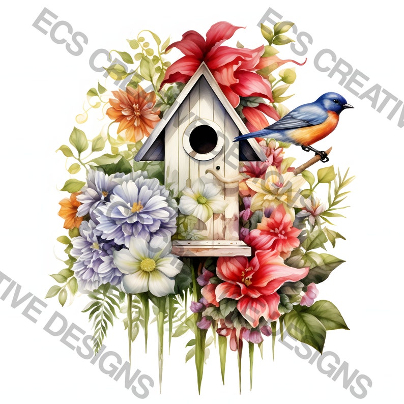 Watercolor Birdhouse Clipart Bundle Instant Digital Download - Etsy