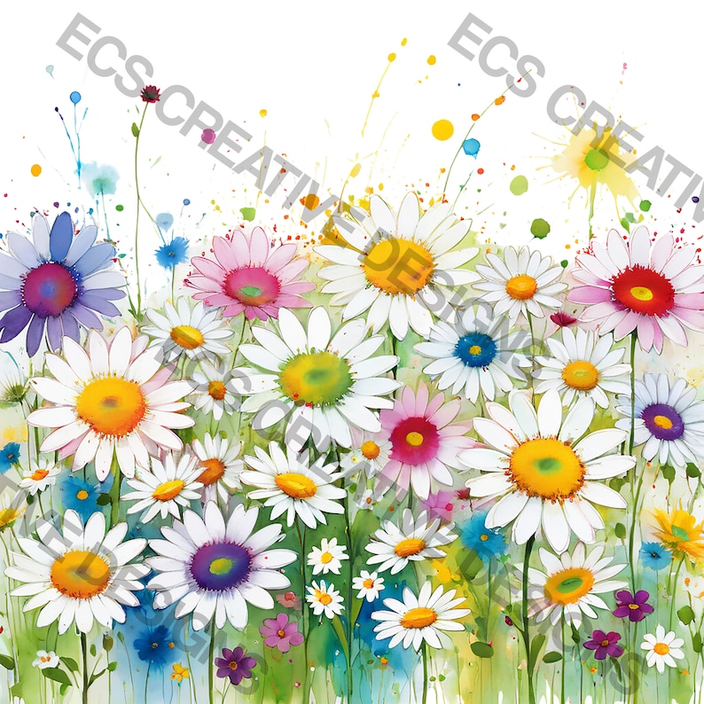 Watercolor Wildflower Clipart Bundle, Instant Digital Download, 24 High ...