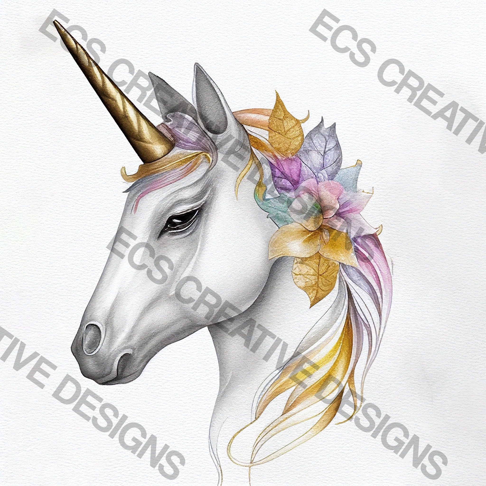Unicorn Watercolor Clipart Bundle Transparent - Etsy