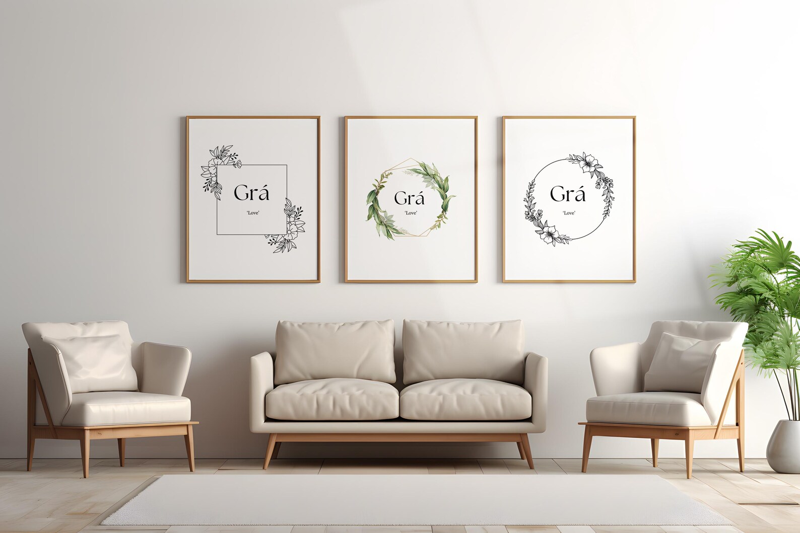 Grá Irish Prints, 3 Designs Included, Love Poster, Irish Wall Decor ...
