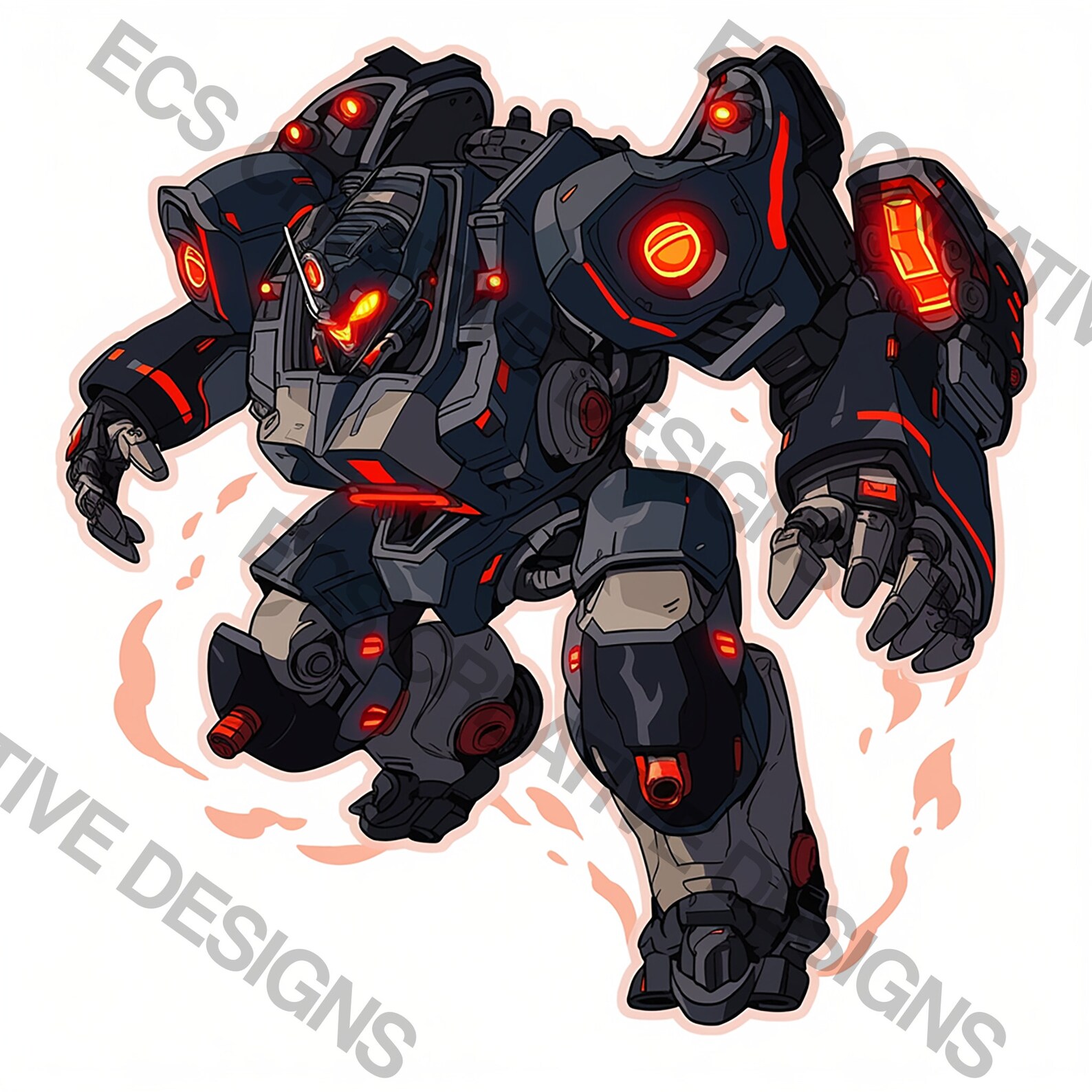 Anime Mecha Robot 35 SVG & PNG Clipart Bundle, Instant Digital Download ...